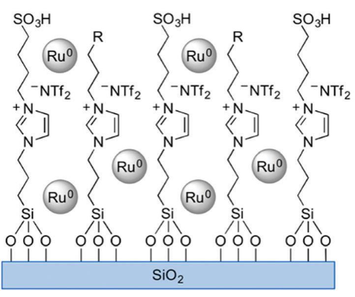 Schematic representation of a bifunctional catalyst composed