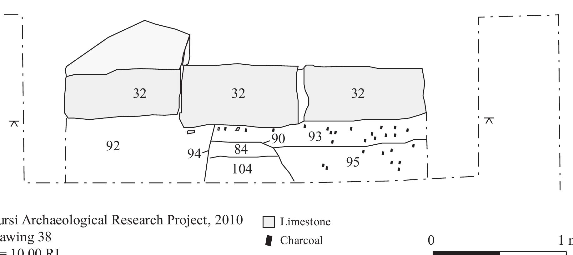 34. east-facing elevation and section drawing of stone