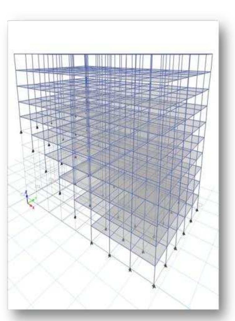 -2: plan and3d model of conventional rc structure