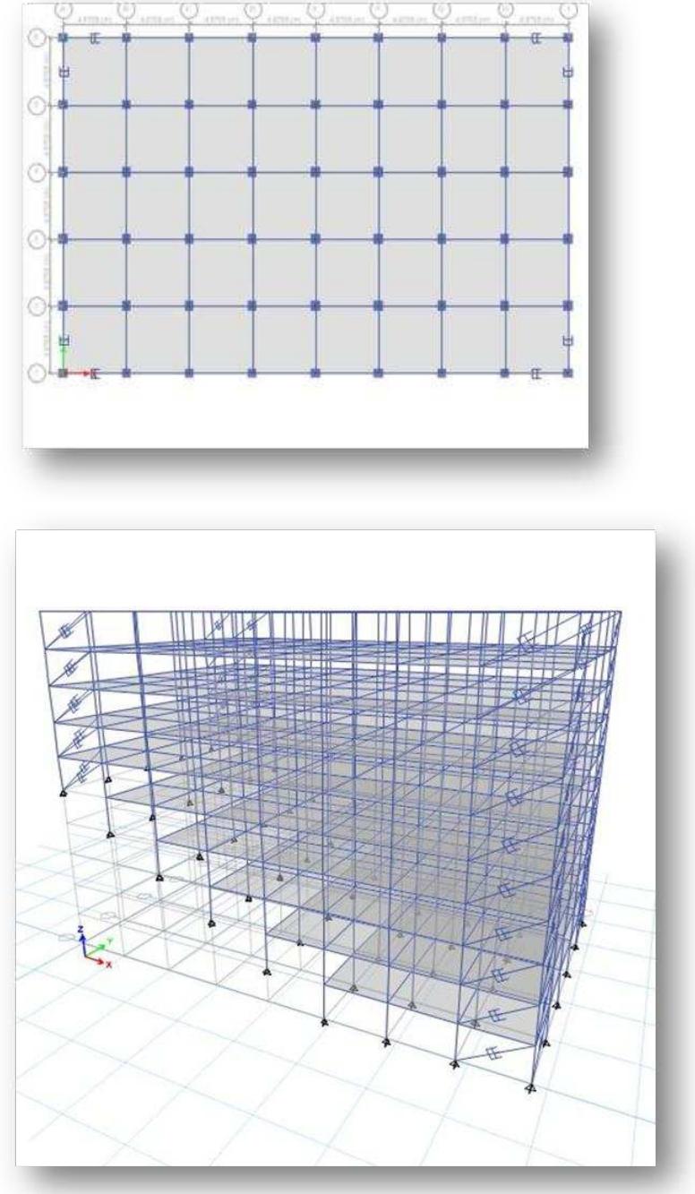 -3: plan and3d model of conventional rc structure with fvd