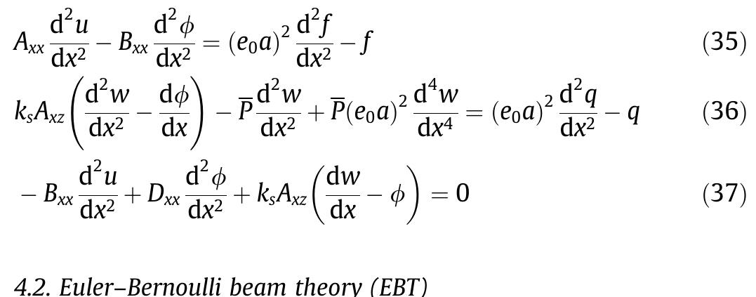 The displacement field of euler-bernoulli beam theory can be