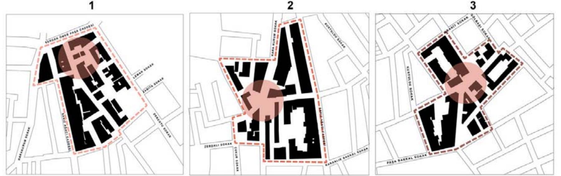 Sekil 6. e. goad haritasi (1905)- alan 1,2 ve 3’e ait yapi