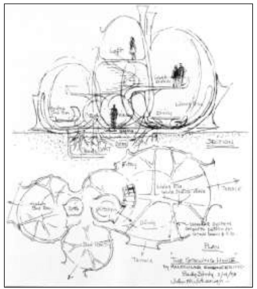Od figure 1.18: a plan and longitudinal section of the
