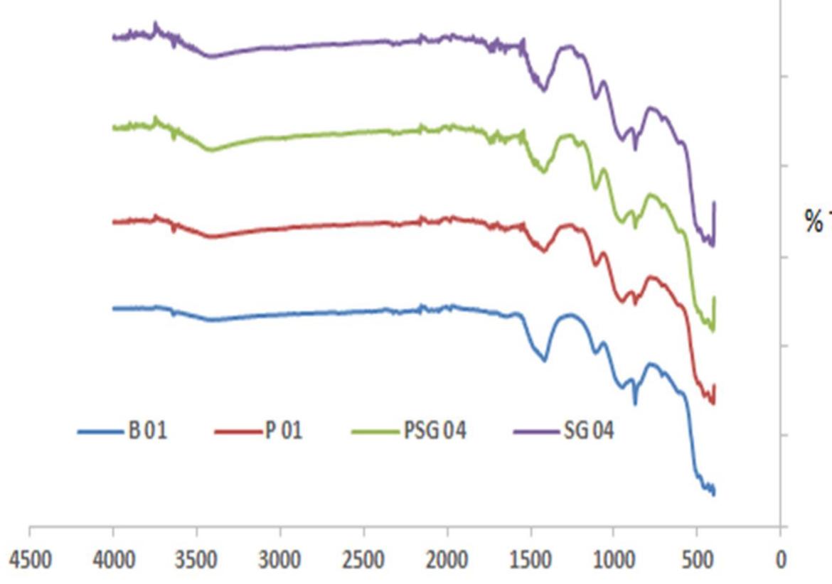 Ftir spectra after 24 hours cement paste hydration.
