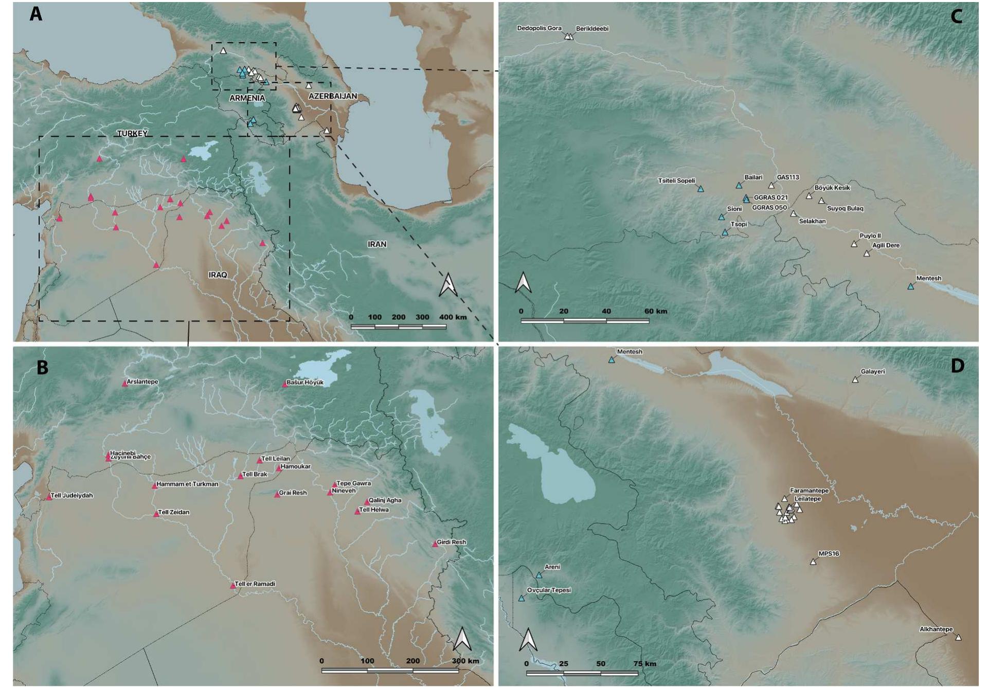 Map of sites mentioned in the text: a) overall map of the