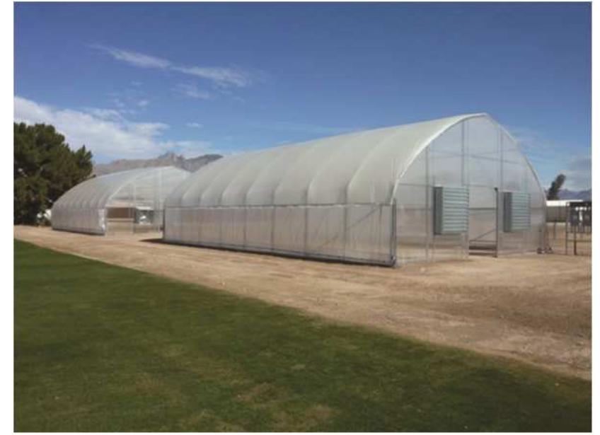 The greenhouse used in the model is a single span quonset