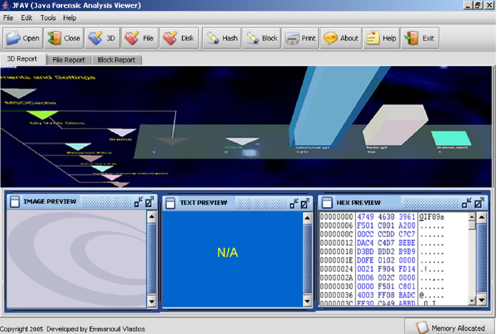 Figure 8 - An open source forensic tool to visualize digital