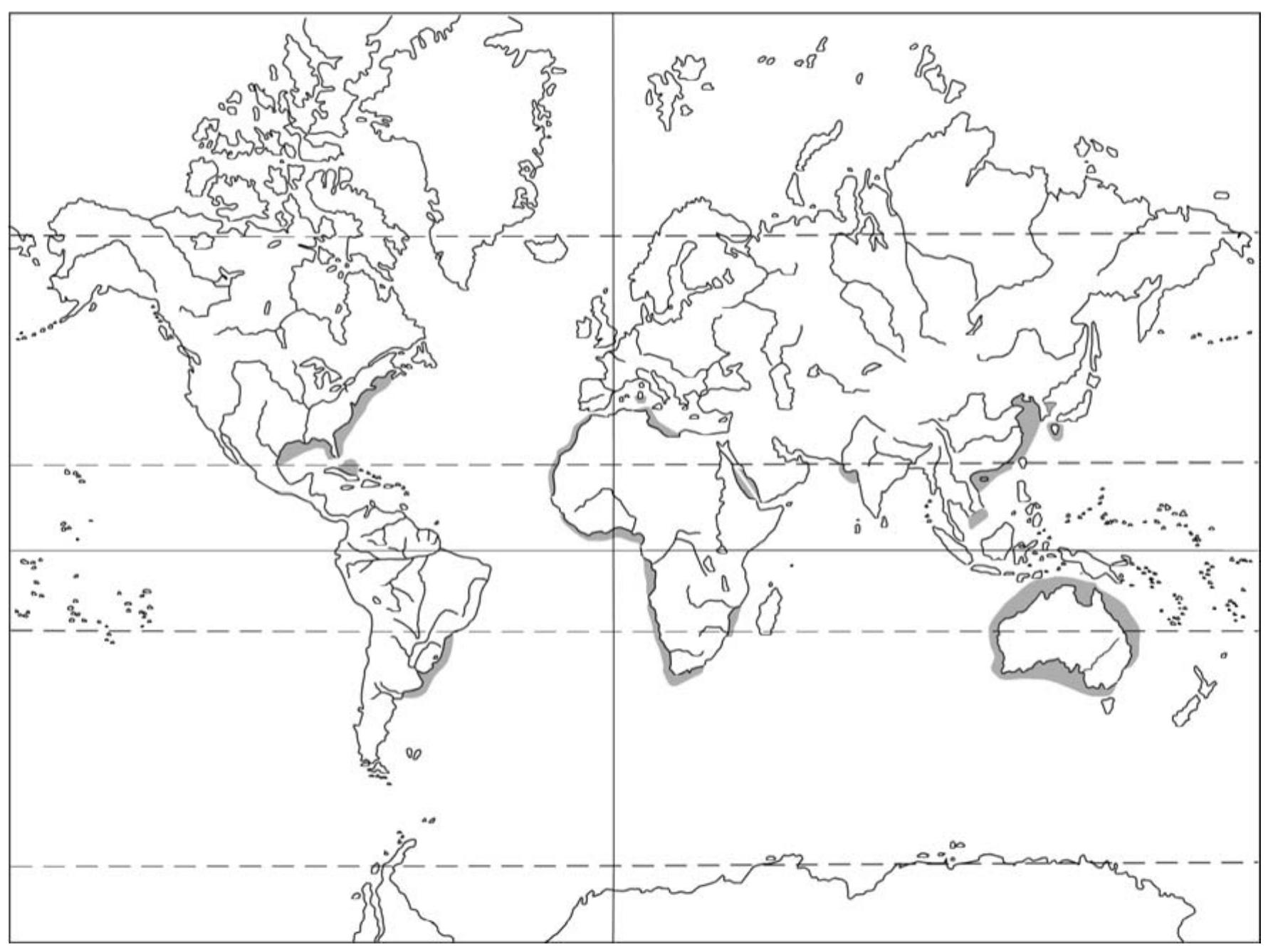 Present distribution in gray of carcharias taurus