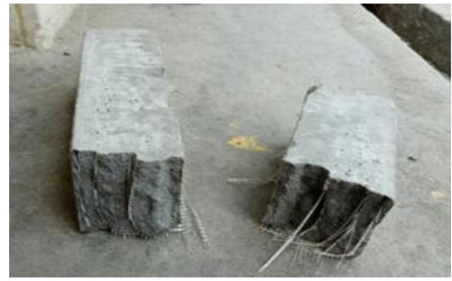 -trc beam after failure textile reinforced concrete beam of