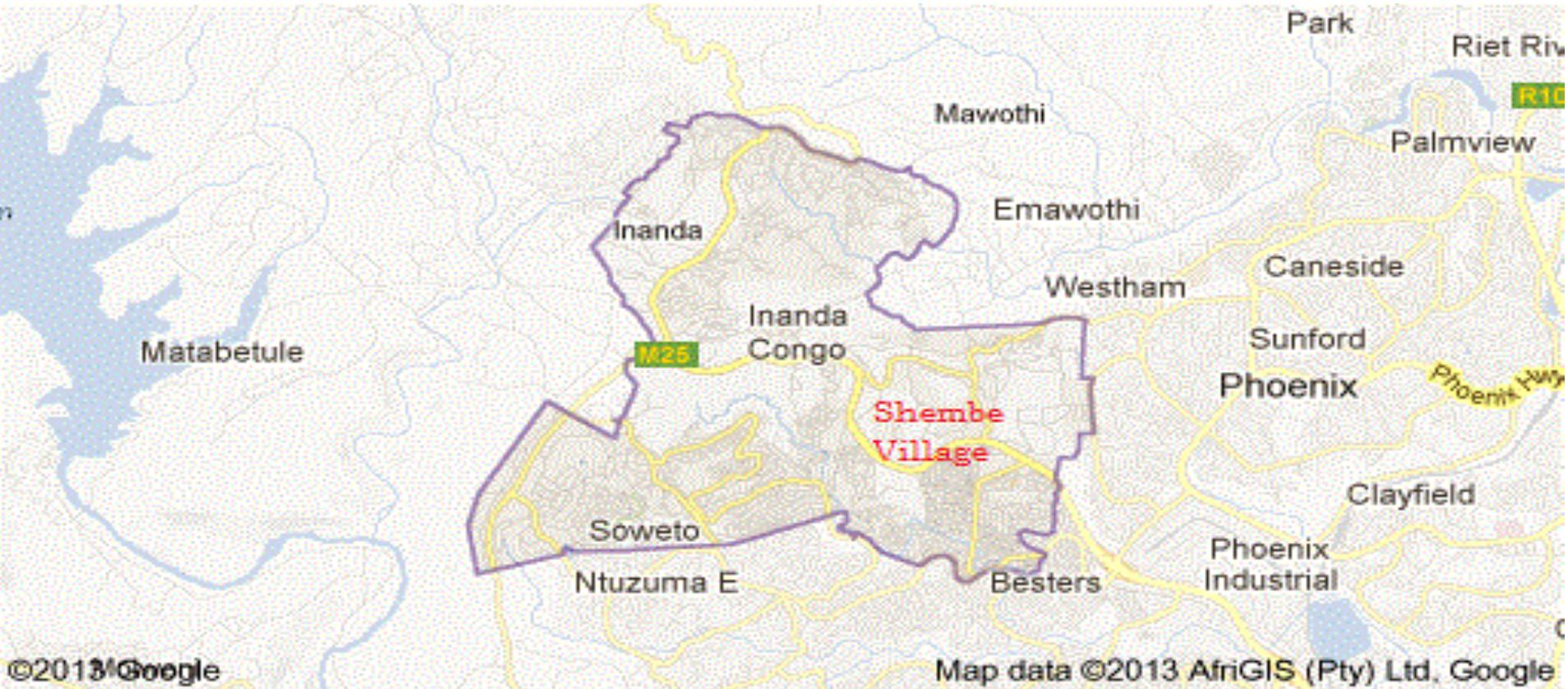 Map of inanda figure 2: map of inanda (google images, 2013)