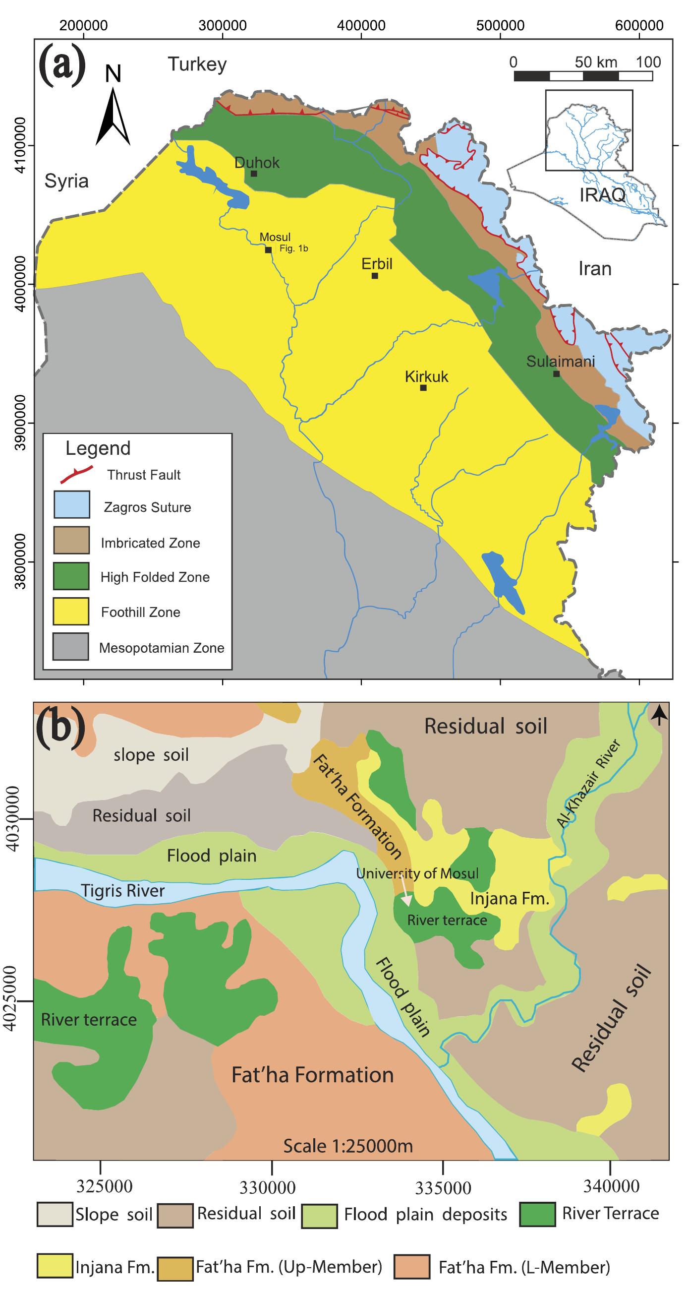 (a) tectonic map of the north iraq (modified after jassim