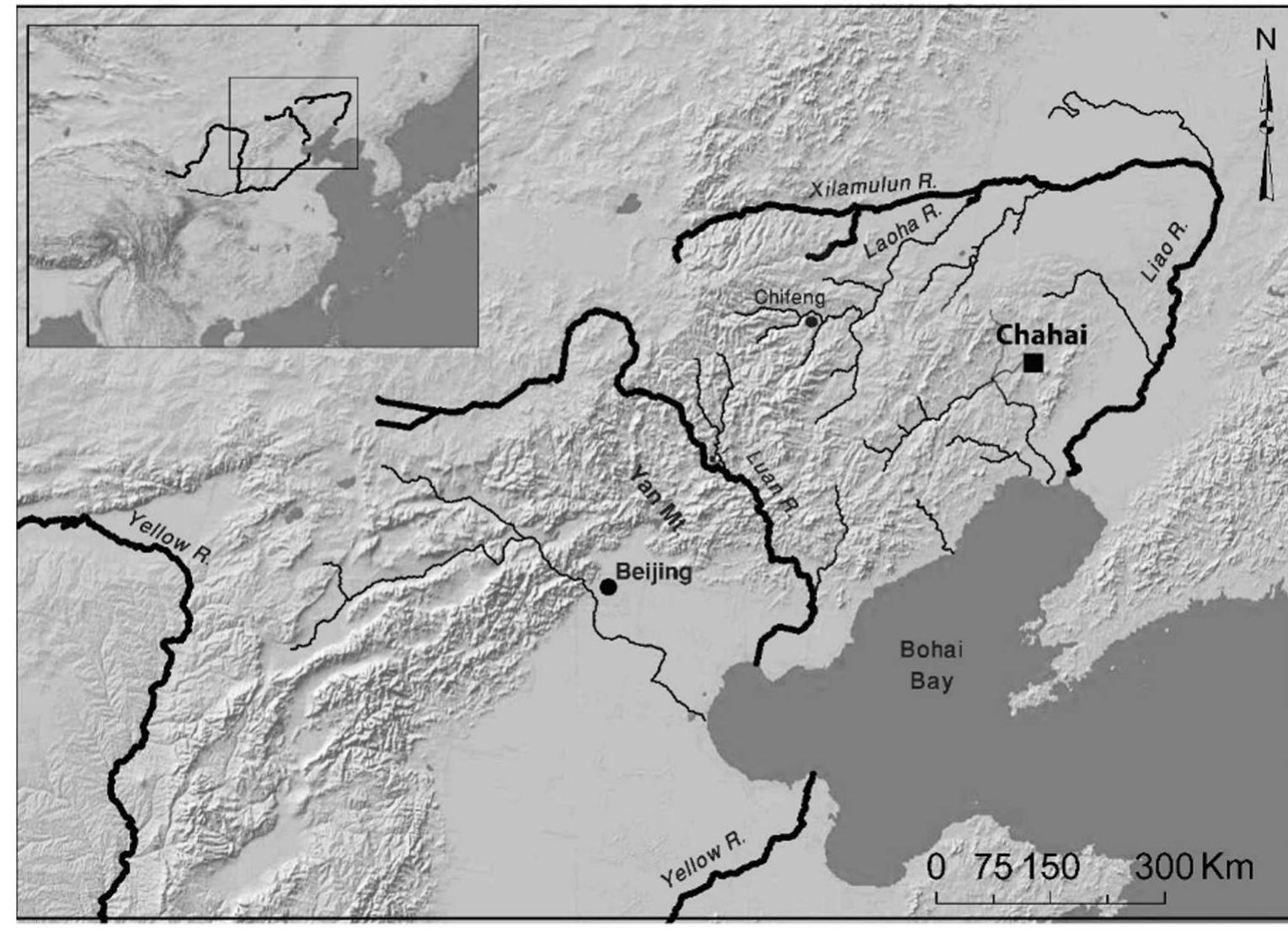 Locations of the chahai site in northeast china. the