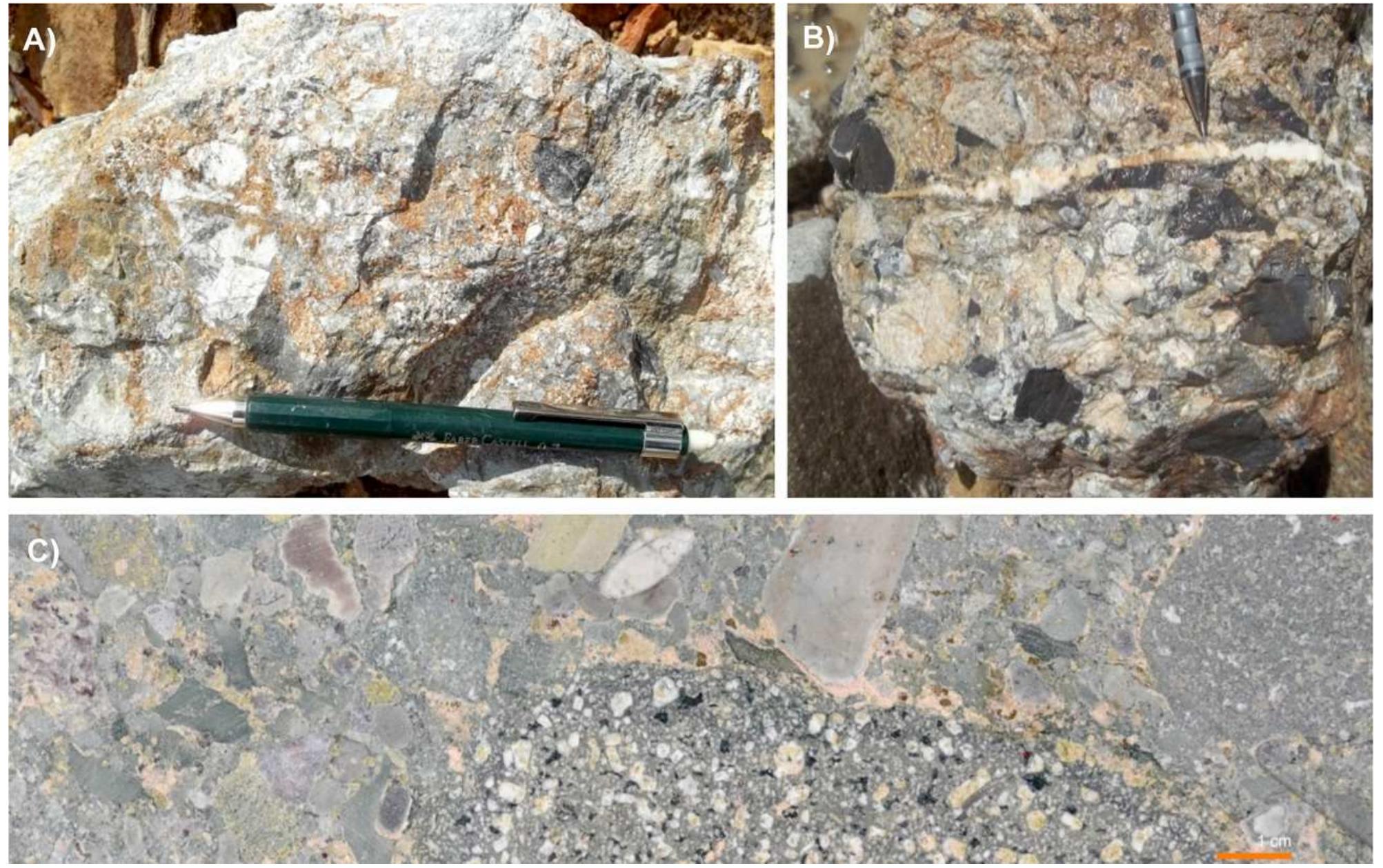 A) preatomagmatic breccia. fragments/clasts consist of