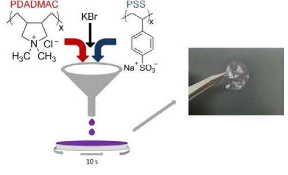 Schematic illustration of the spin coating process of