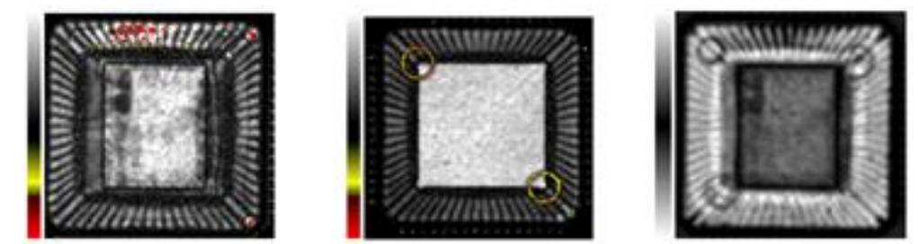 Interface topside scan (left), interface backside scan