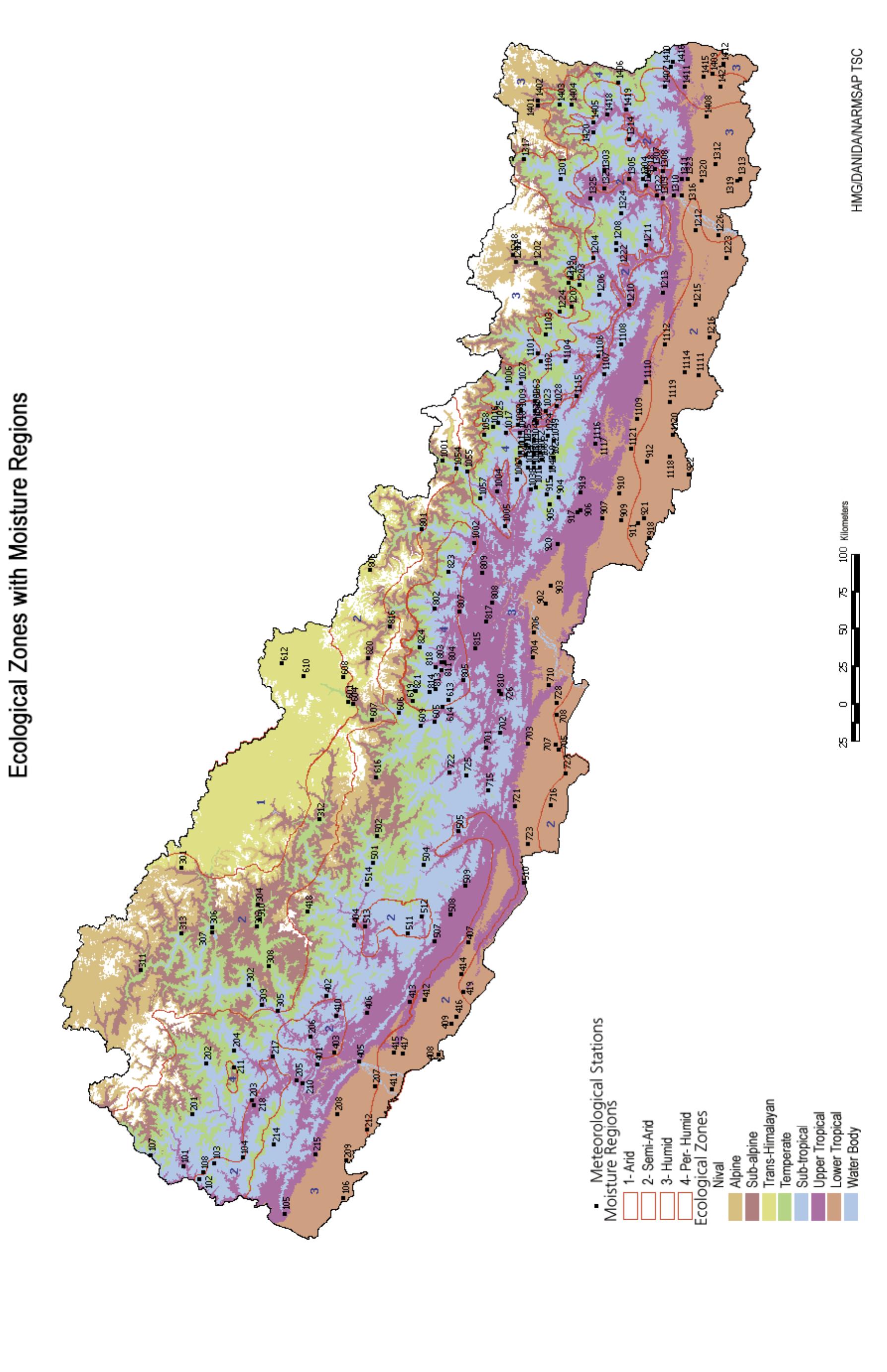 Figure 6 - The Map of Potential Vegetation of Nepal-a