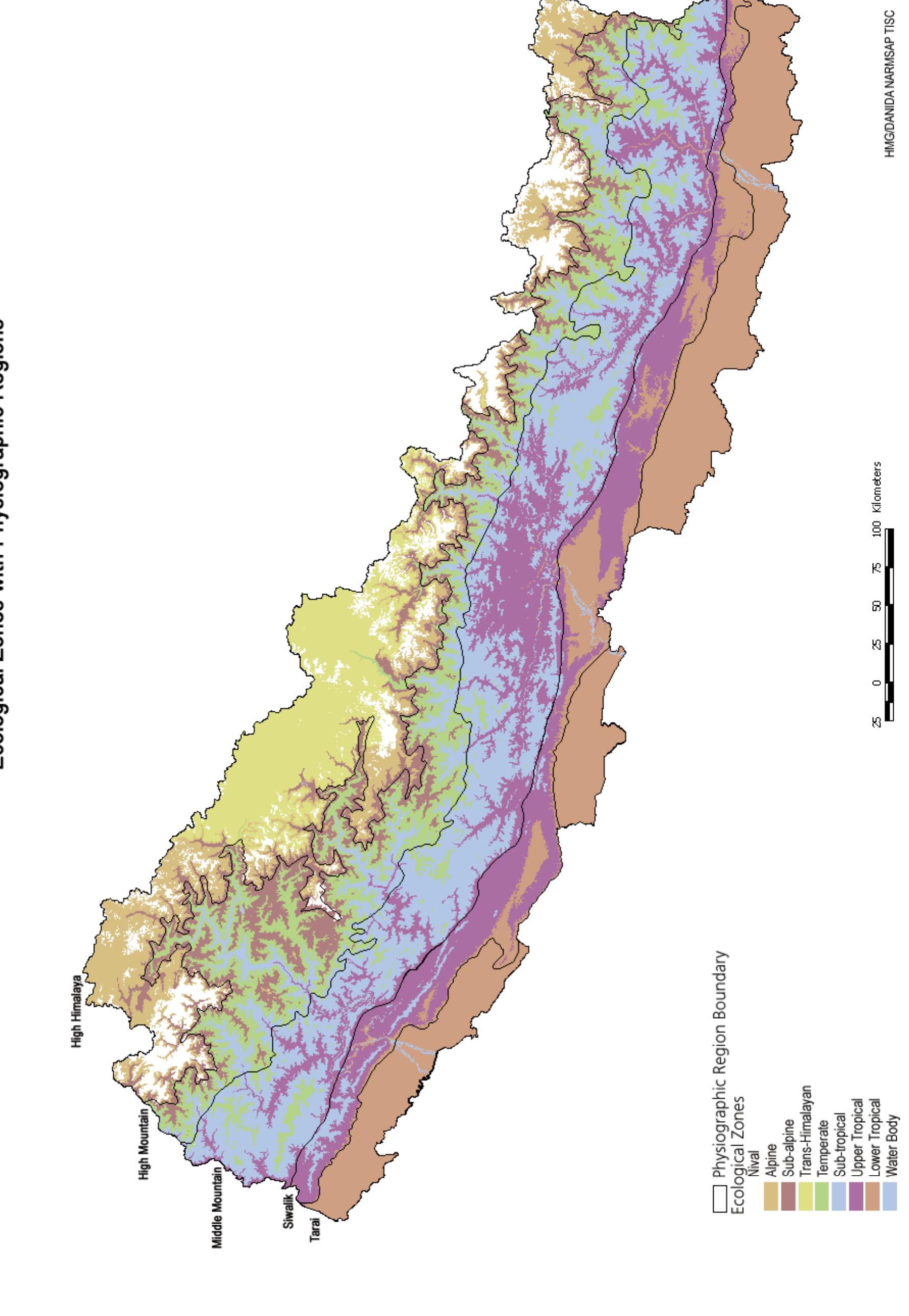 Figure 7 - The Map of Potential Vegetation of Nepal-a