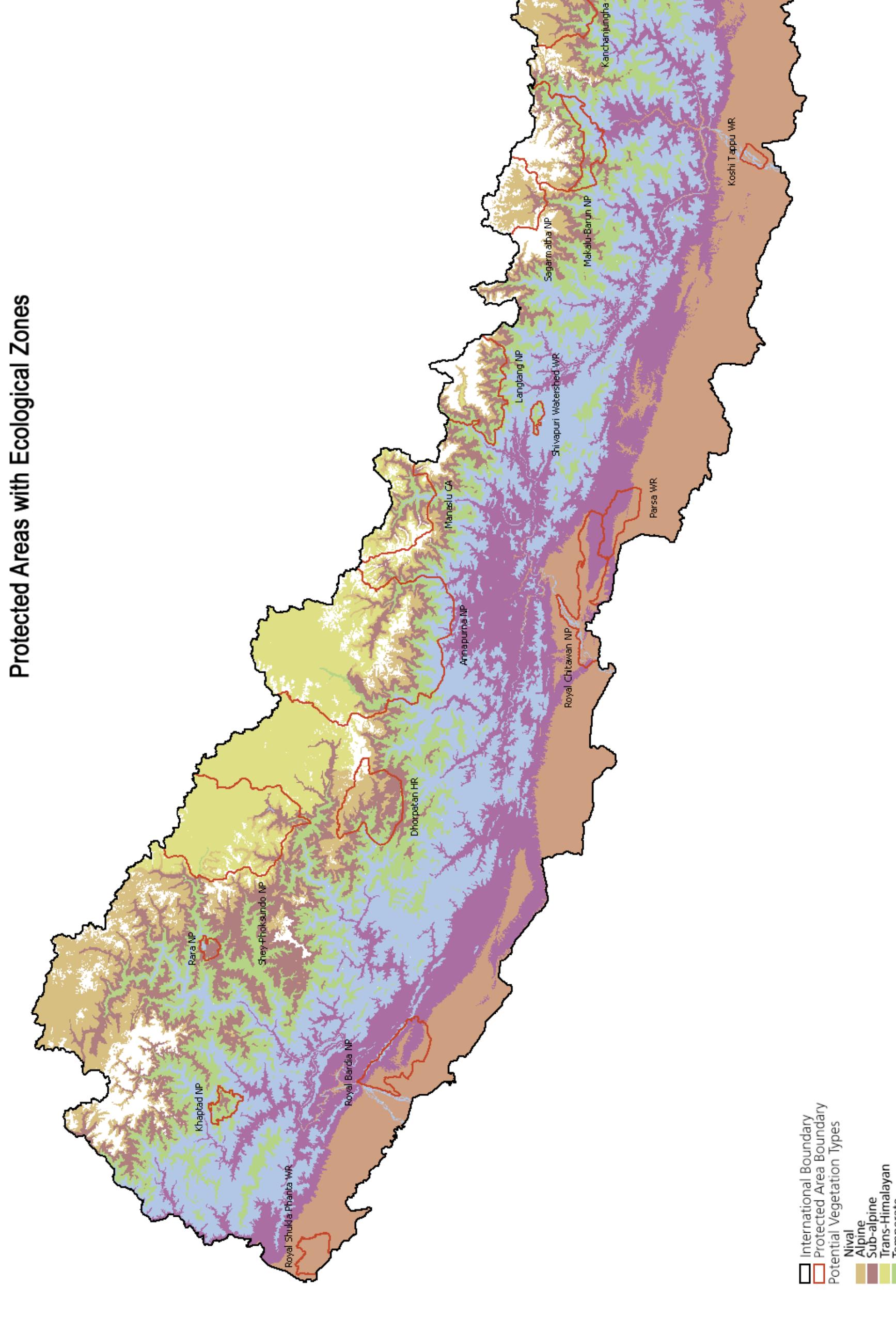 Figure 20 - The Map of Potential Vegetation of Nepal-a