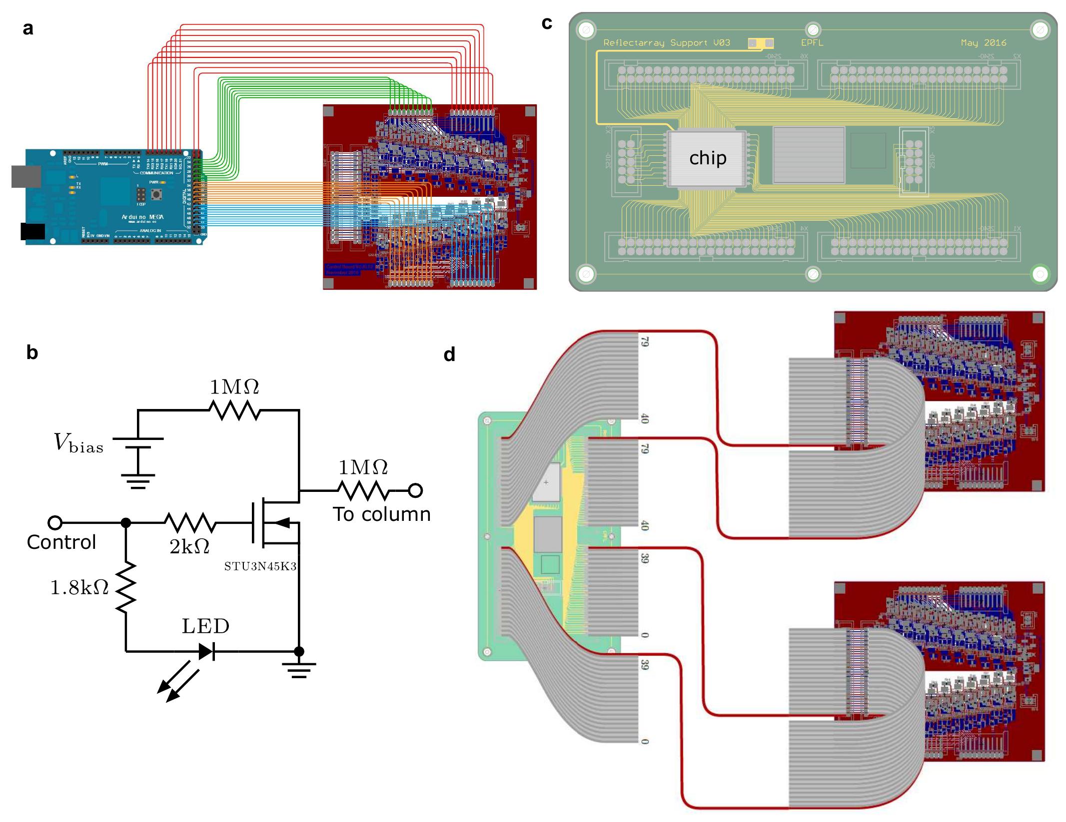 A, arduino unit connected to a pcb driver. b transistor