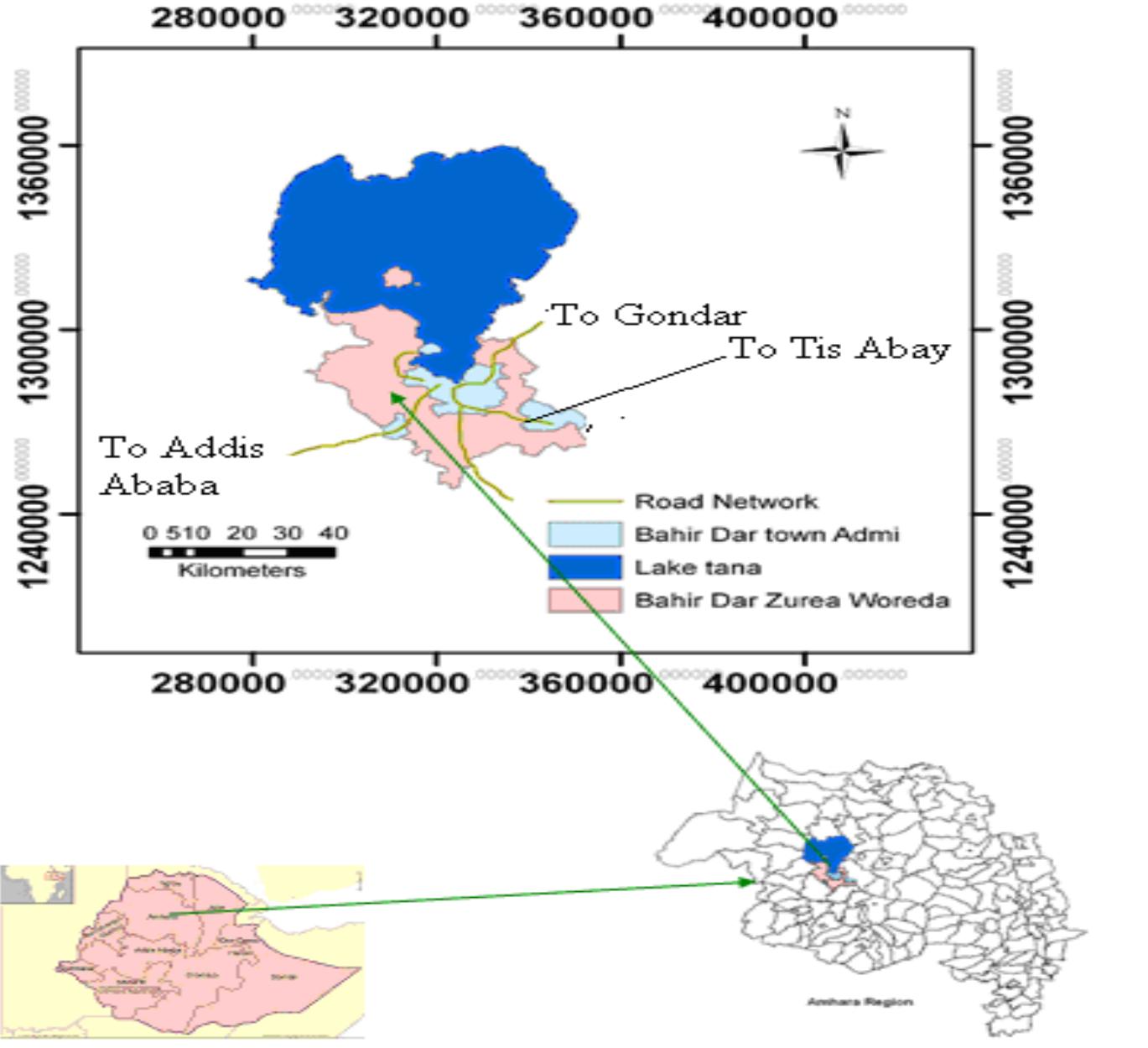 Map of bahir dar. source: google images (2020)