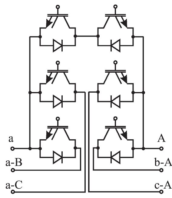 Schematic diagram of the emp-ms50p12 power module containing
