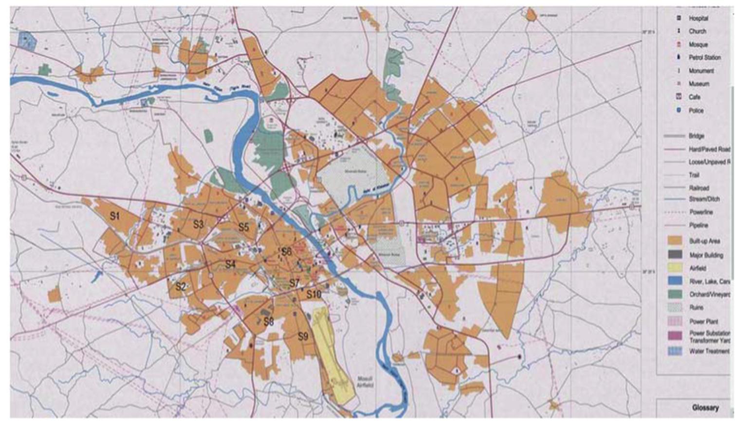 Old area map of mosul.
