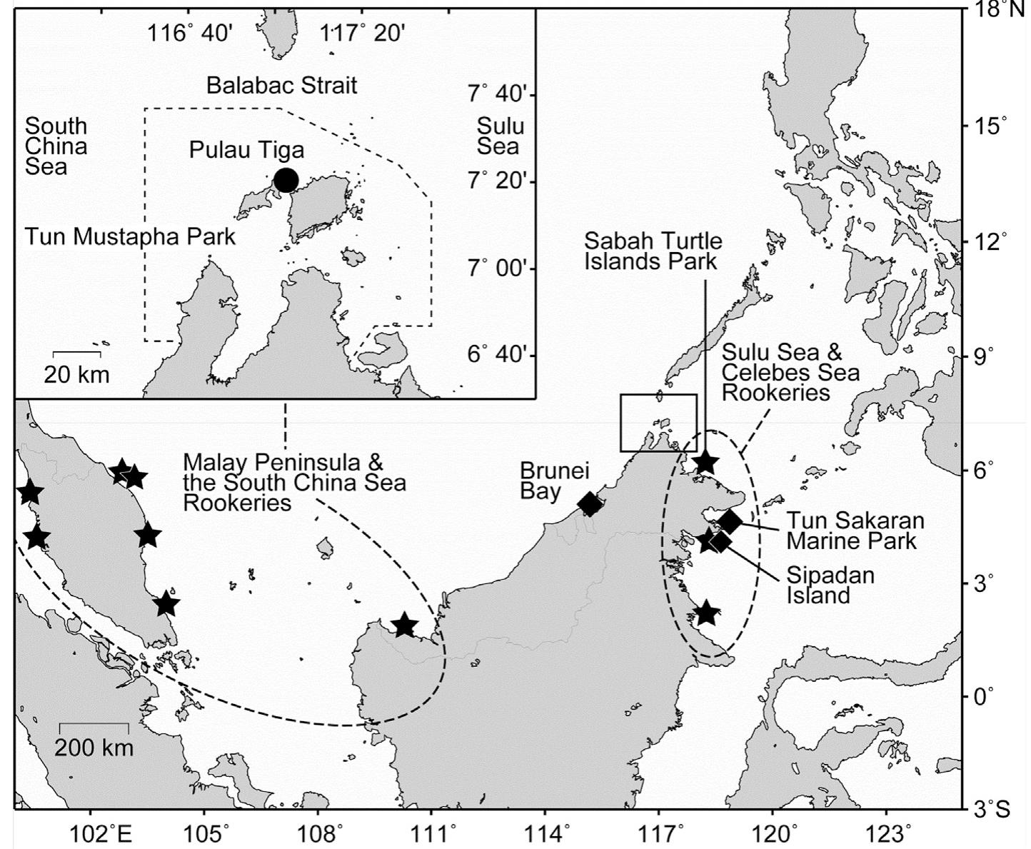Map showing the location of pulau tiga within the tun