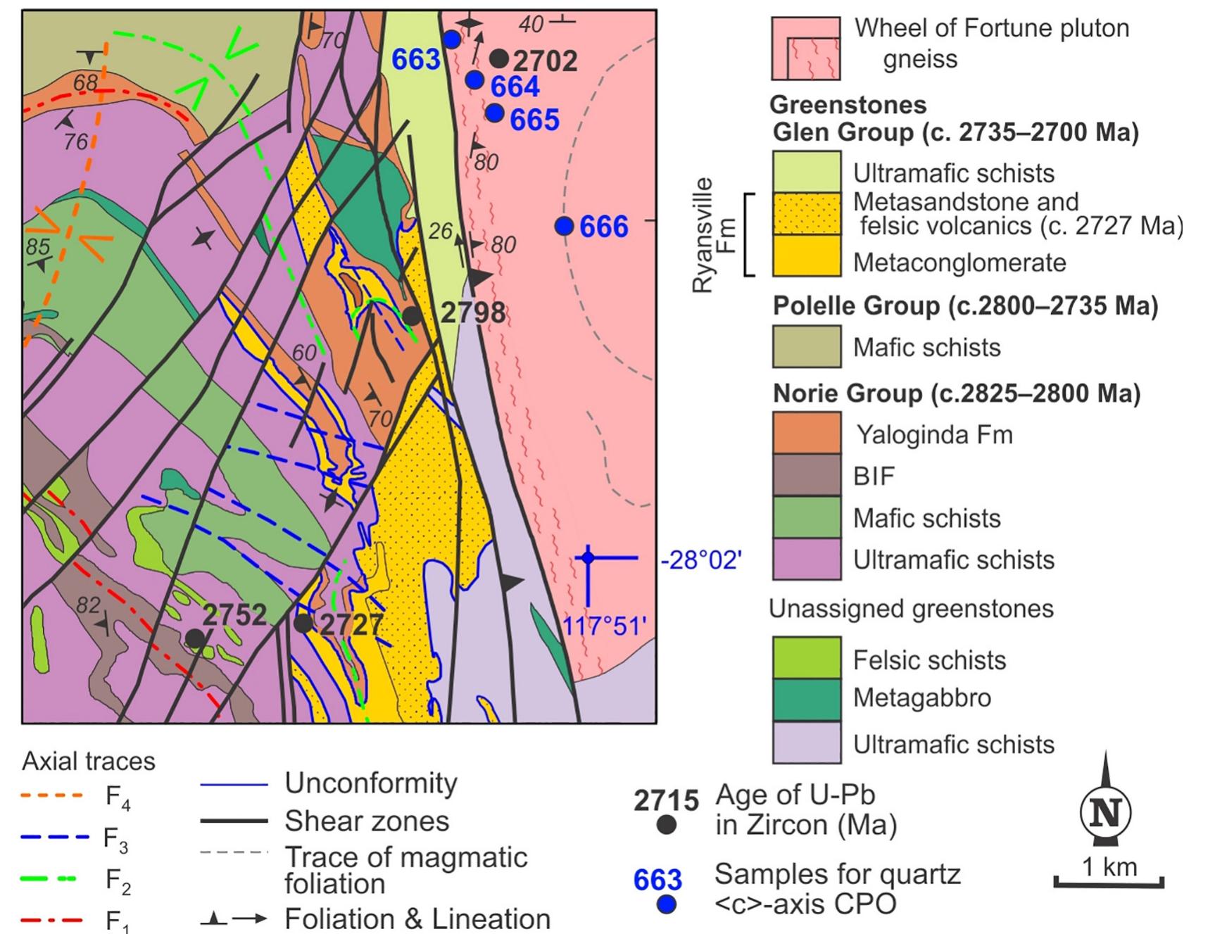 Geological map of the mount magnet area, redrawn after zibra