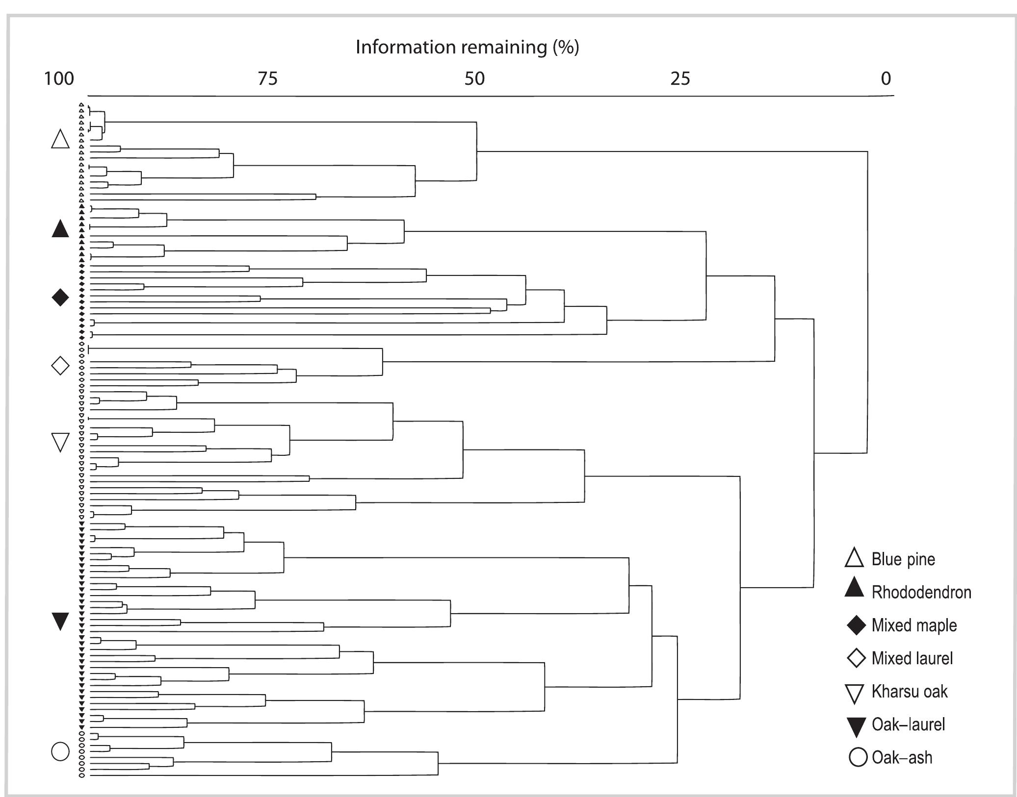 Dendrogram Showing 7 Forest Community Types Rhododendron 9948