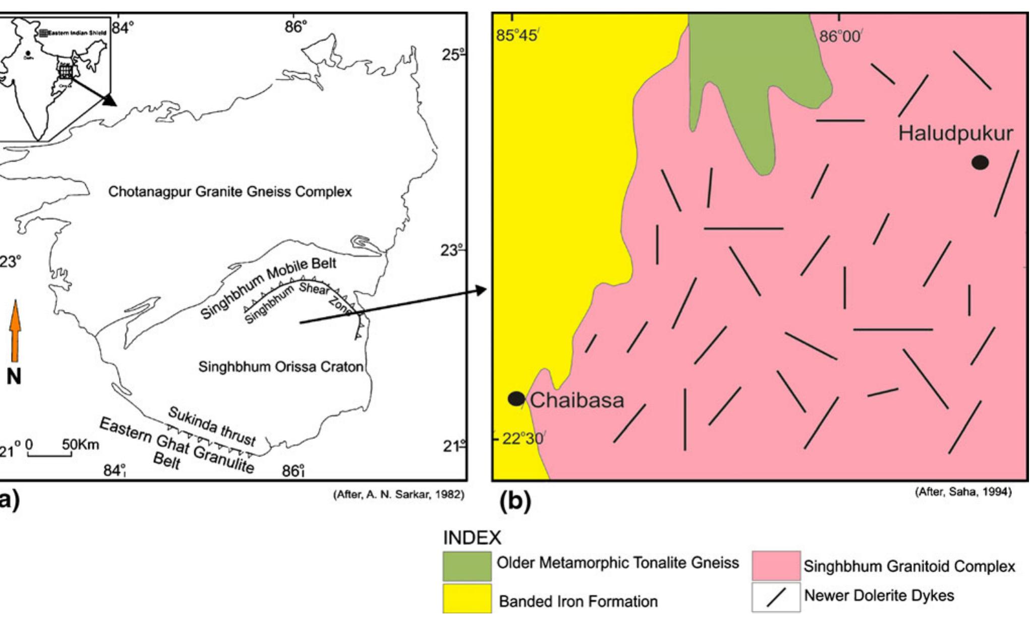 A simplified geological map of eastern indian shield (after
