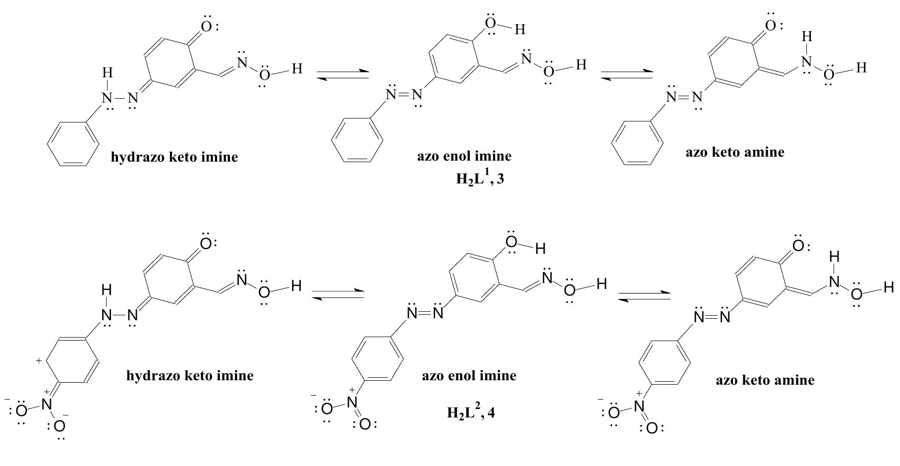 The ir spectra of the ligands (h>l' and h>l”) show v(c=n)