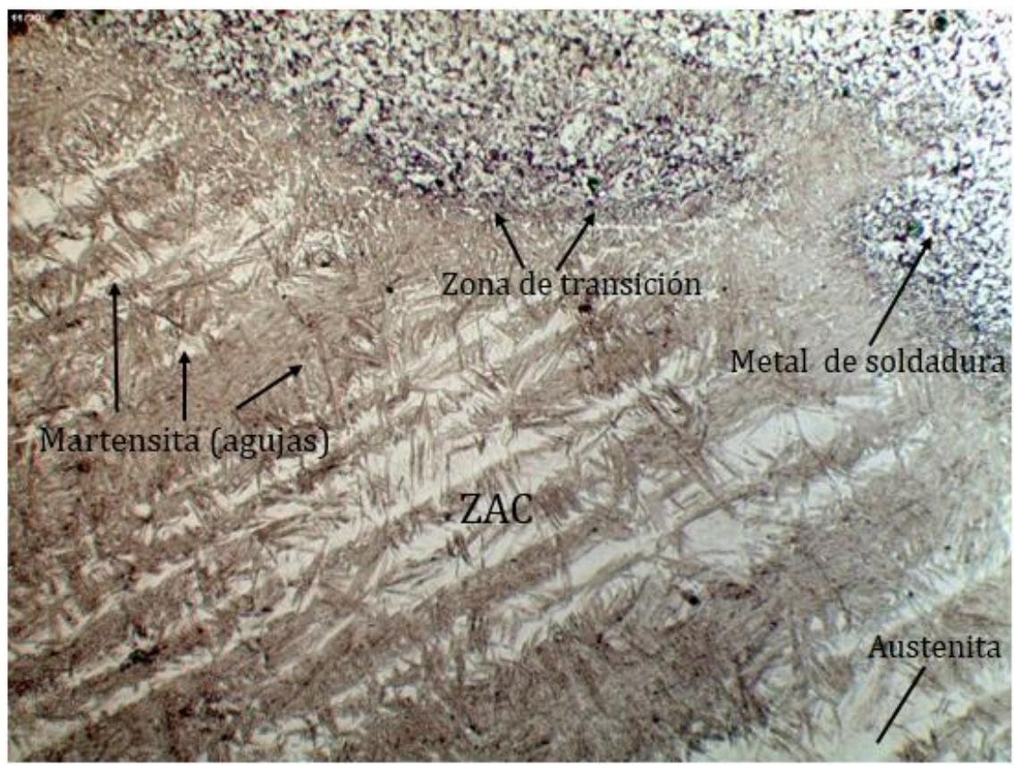 Microstructure of the upper haz of pro assembly, which has