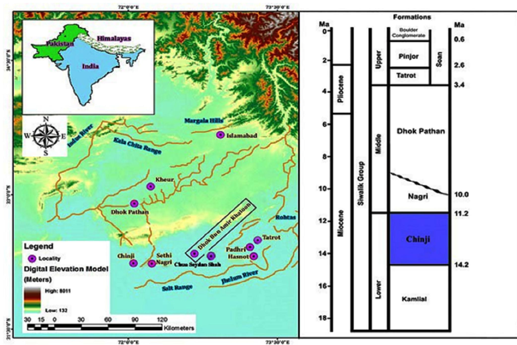 _ location map of potwar plateau in northern pakistan: