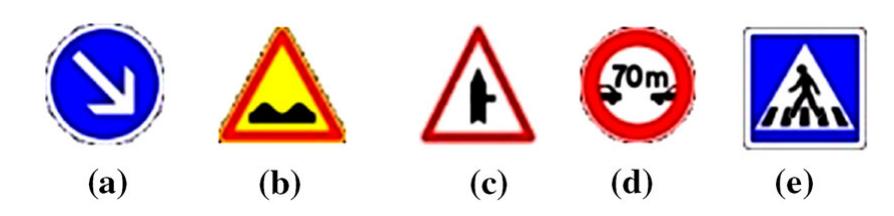 Traffic signs types: a mandatory sign, b temporary sign,