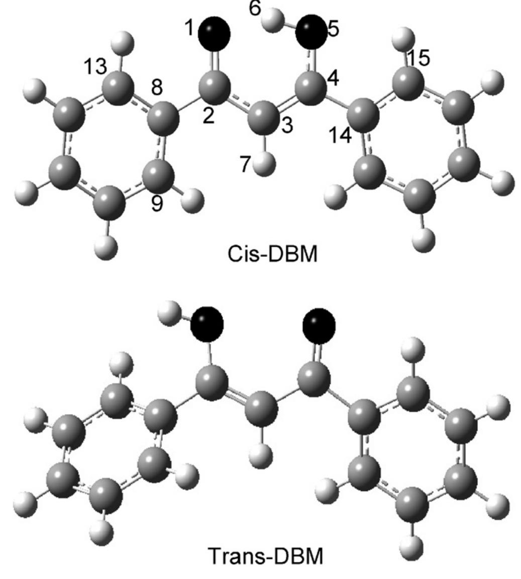 Numbering system and cis- and trans-structure of dbm.