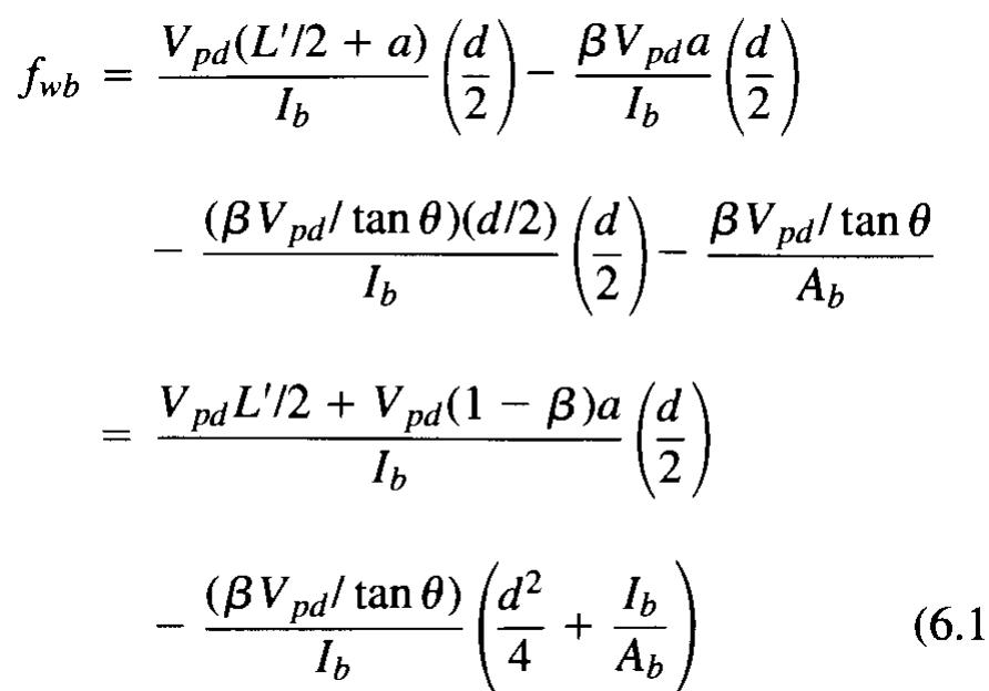 Based on figure 6.5(b), the beam bottom flange force, pp»,