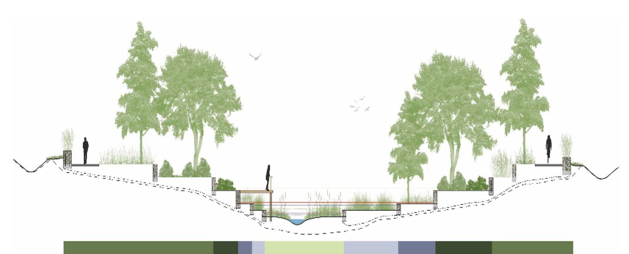 Typical cross-section indicating elevations needed to
