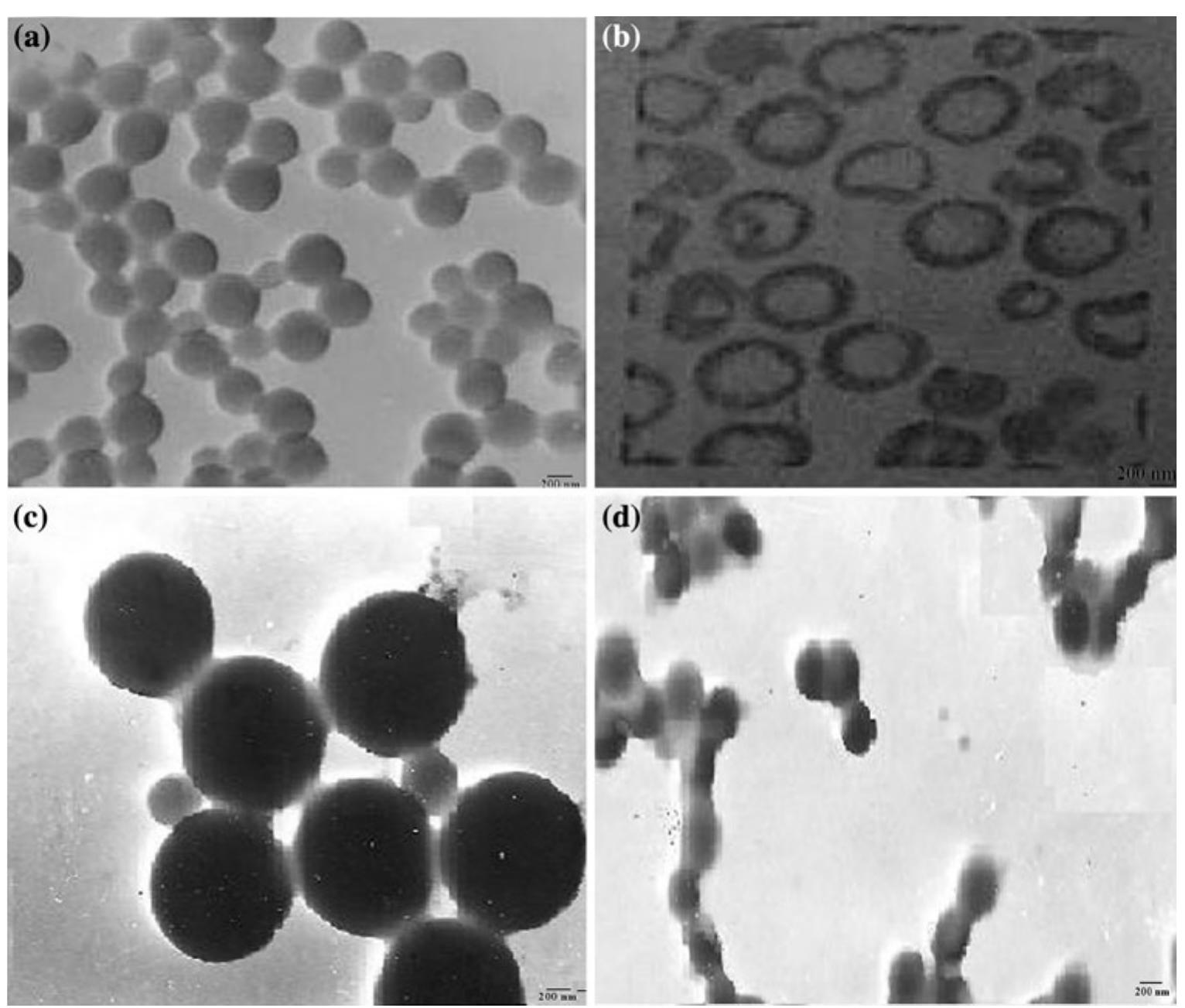 Tem images of (a) core latex, (b) core-shell particles, (c)