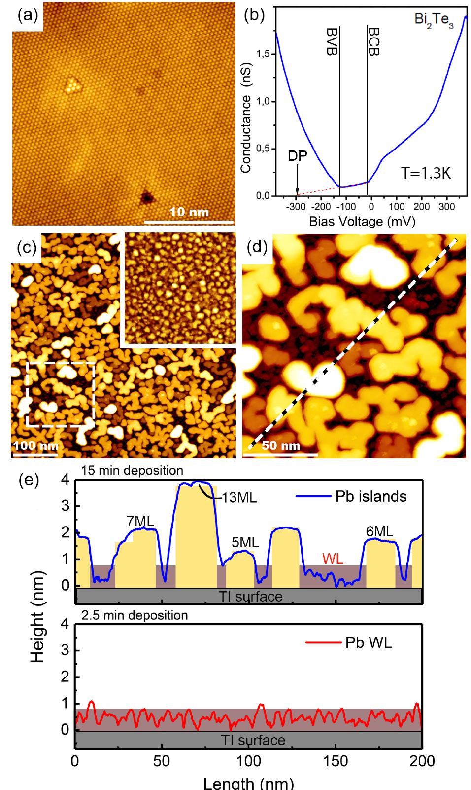 Structure of studied pb/bigte3 hy- brids. stm data acquired