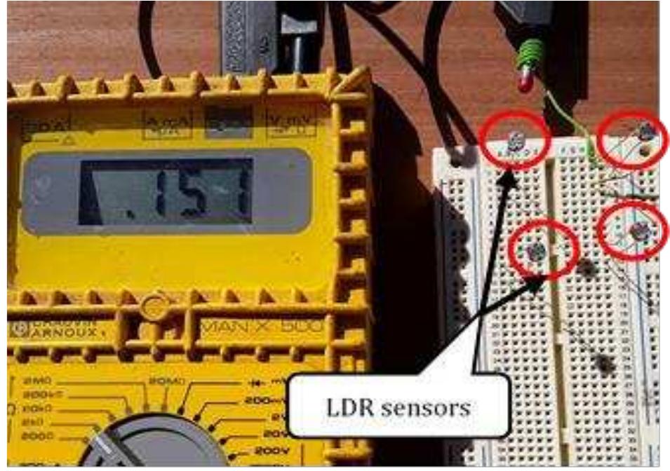 7. experimental test for ldr sensors.
