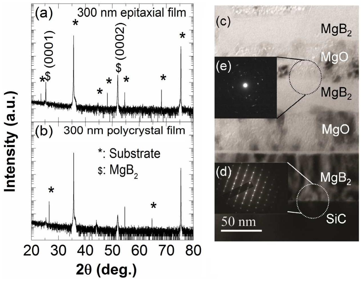 (a) xrd 60-20 scan of a 300 nm mgbz film on sic substrate.