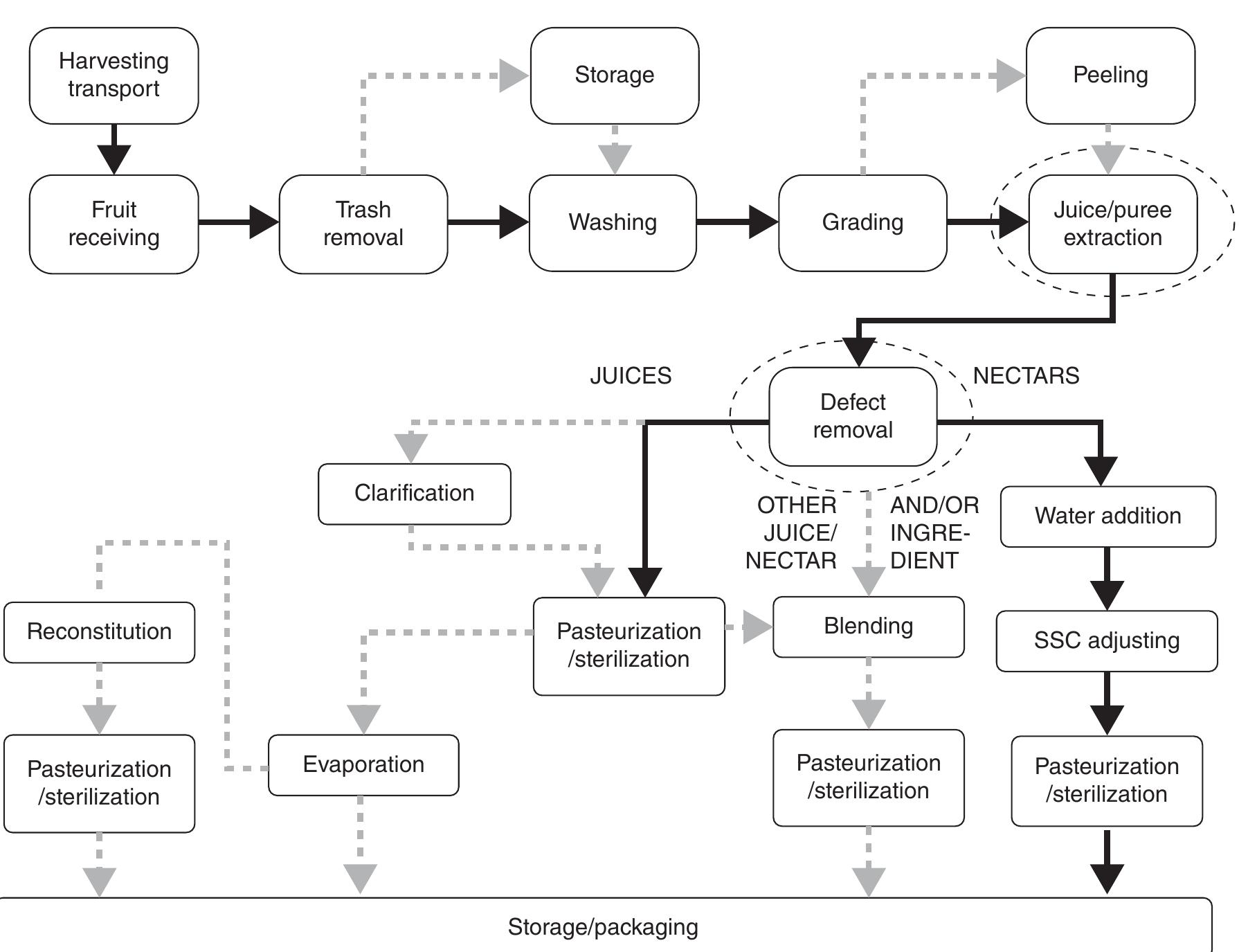 2 general flow process diagram for fruit juice and nectar