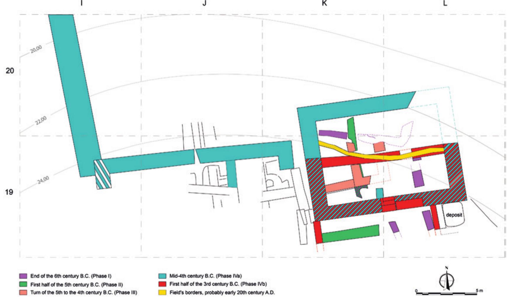 Architectural phases of the bastion complex