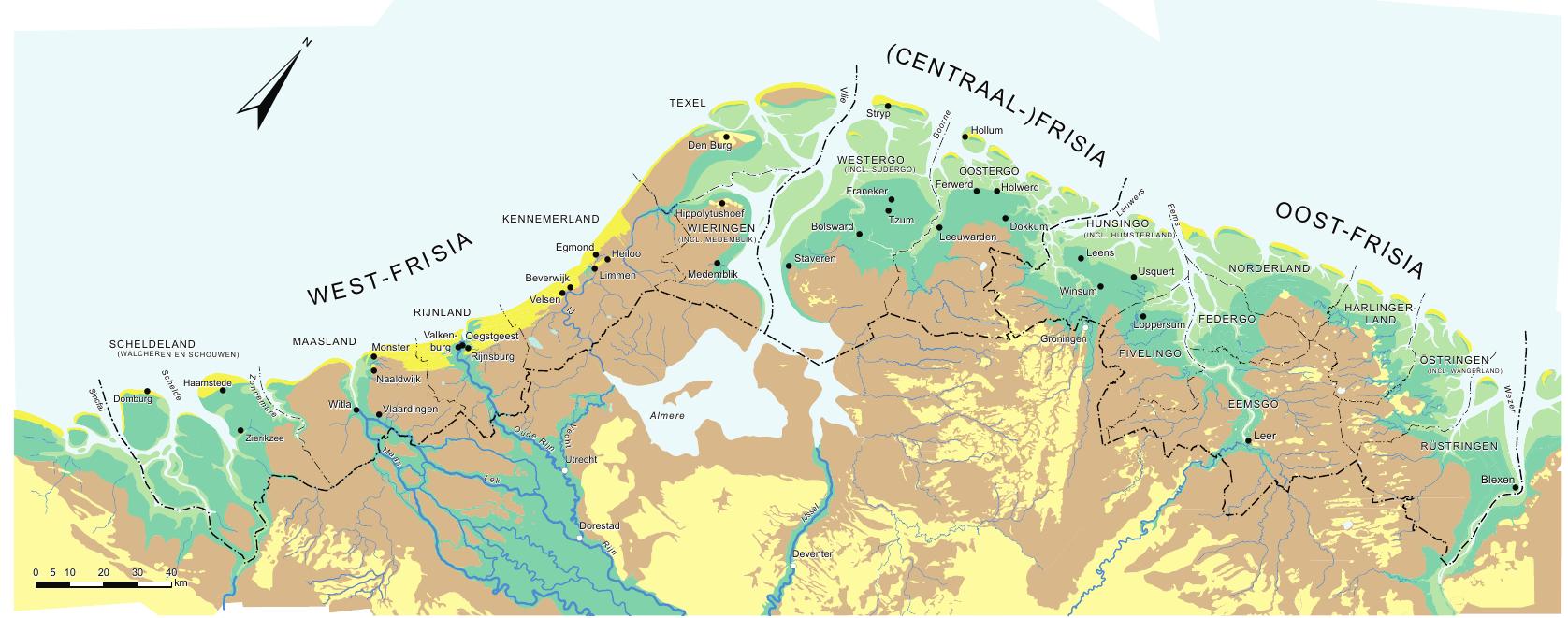 2. map of frisia in the carolingian era. authors: s. de