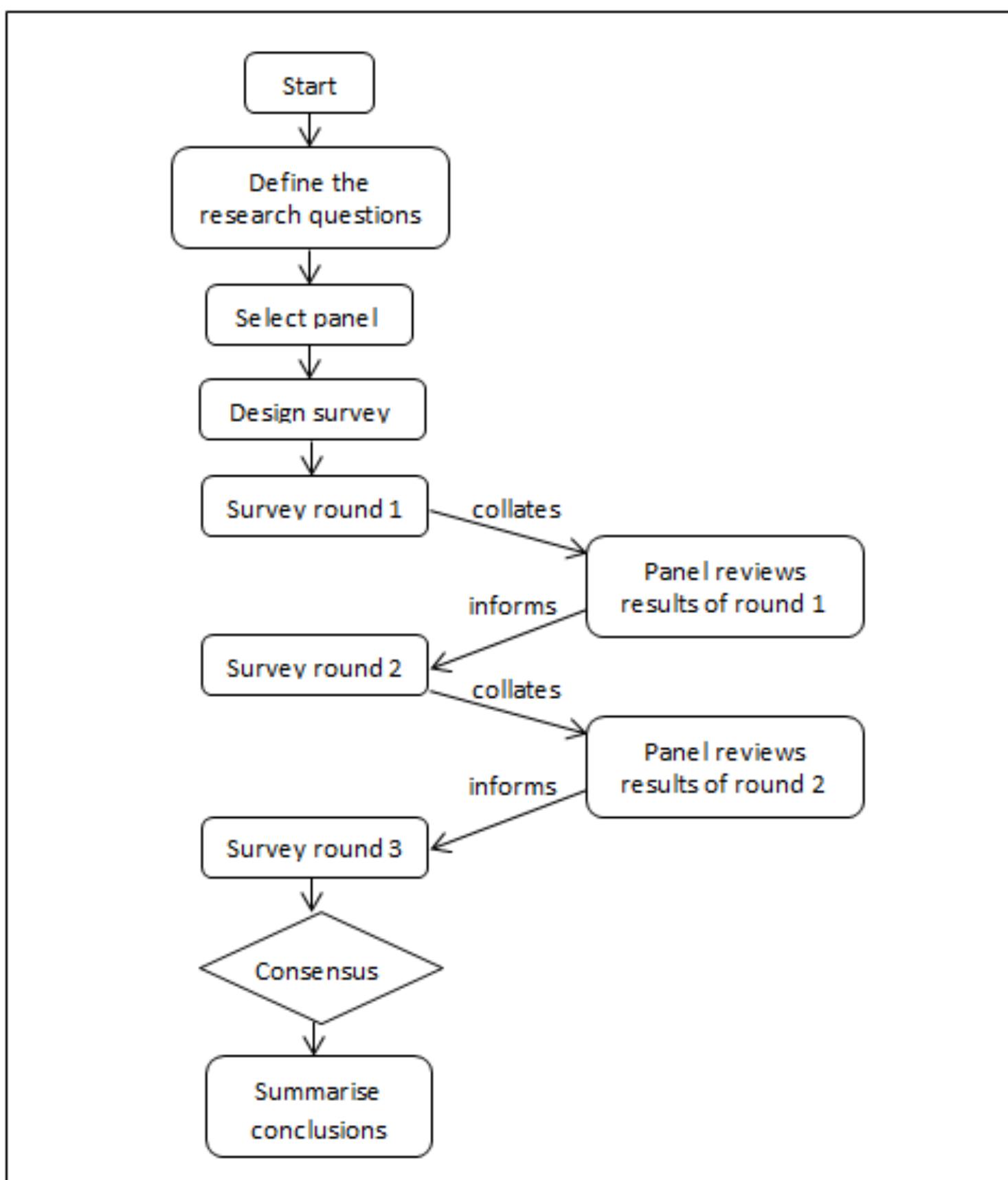 Delphi technique detailed flowchart