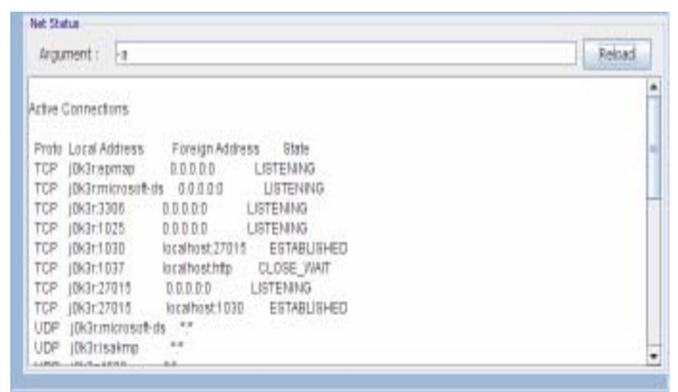 Reloading network status with argument as shown in fig. 6,