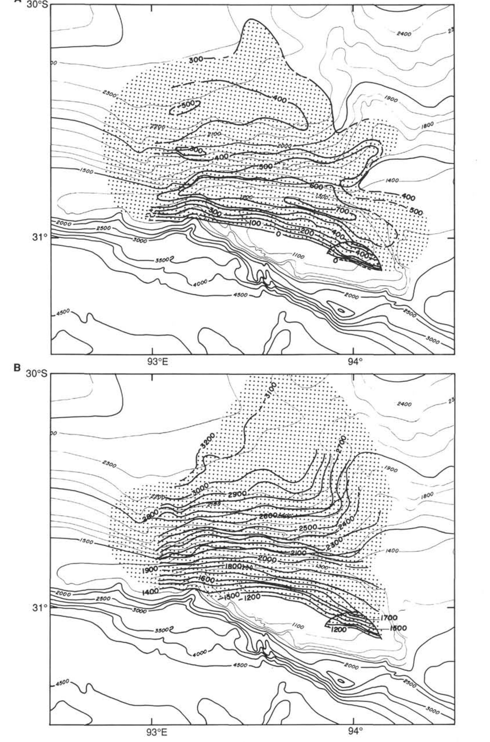 Prograding downlapping sequence. a. isopach map showing the