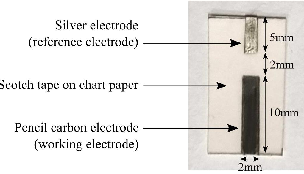 A photograph of a ph sensor fabricated using a reference