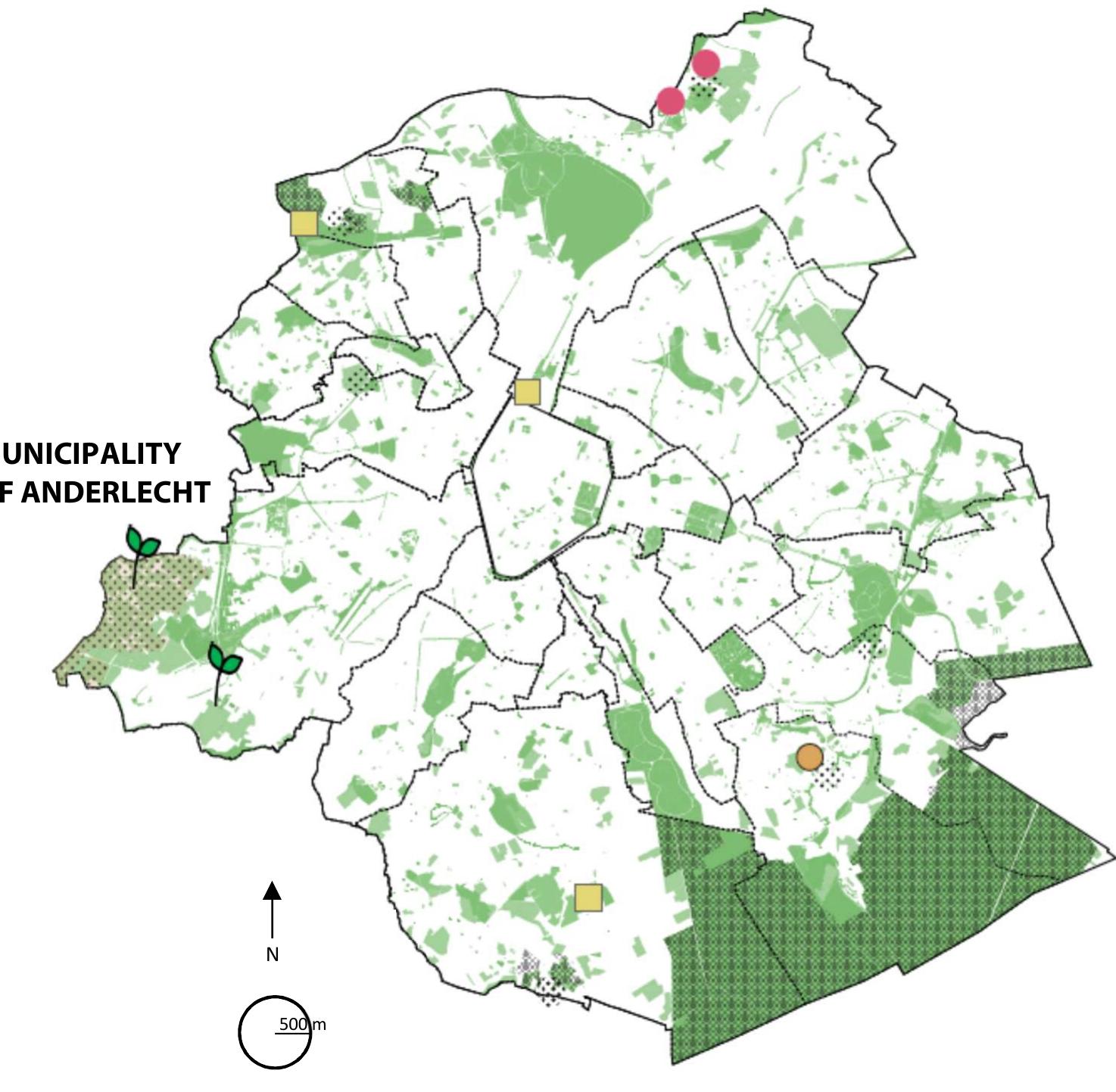 4 schematic map of brussels’ green areas and location of