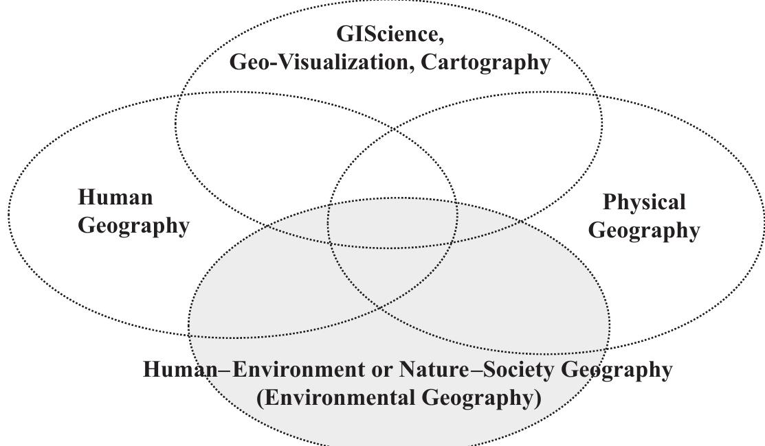 Diagram of the four-field model of the discipline of